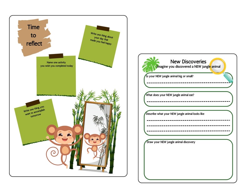 Jungle Themed Writing Prompts for Kids, Printable Sheets for Kids ...