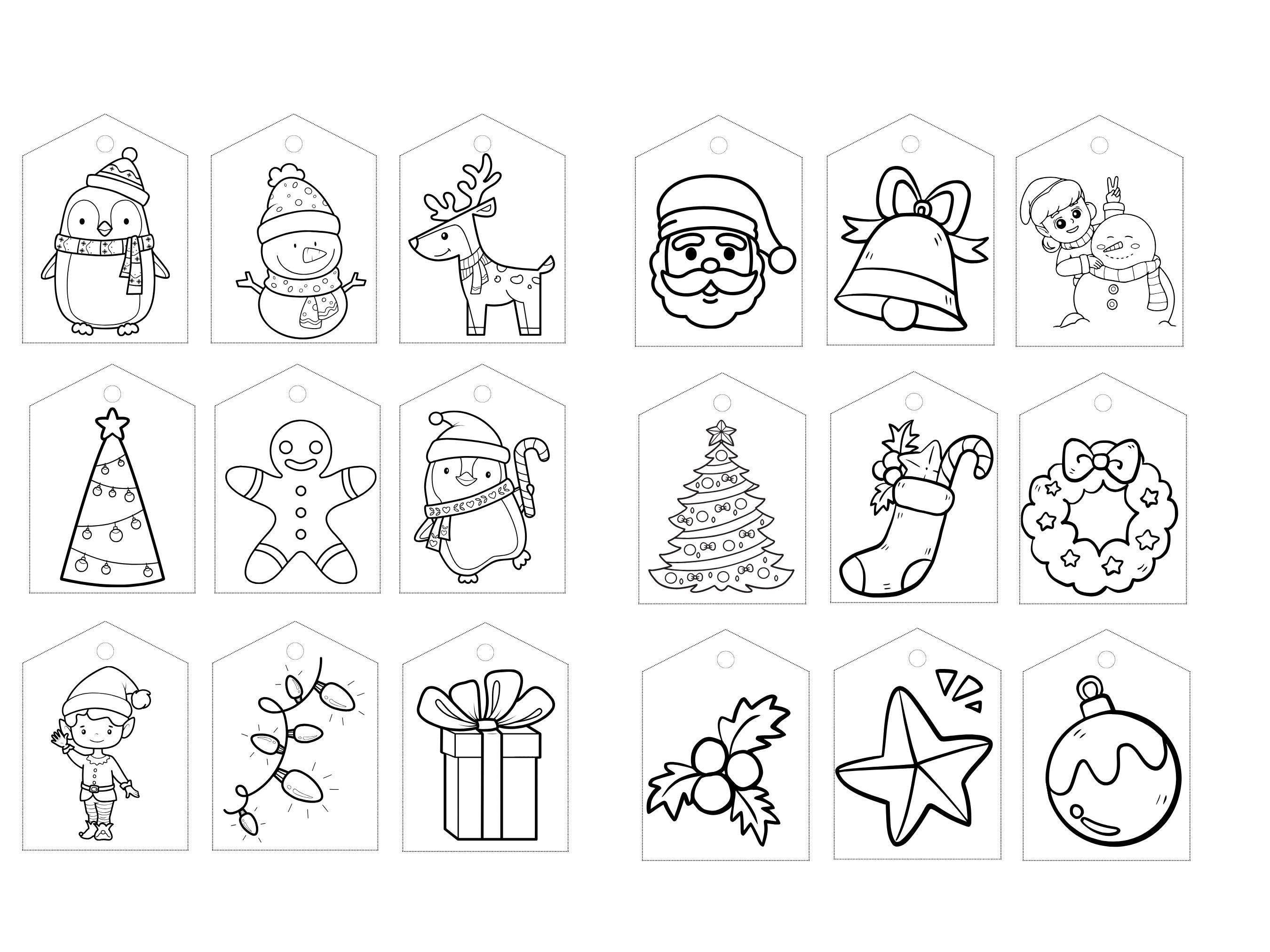 Color Me Christmas Gift Tags Printable Bundle - Etsy