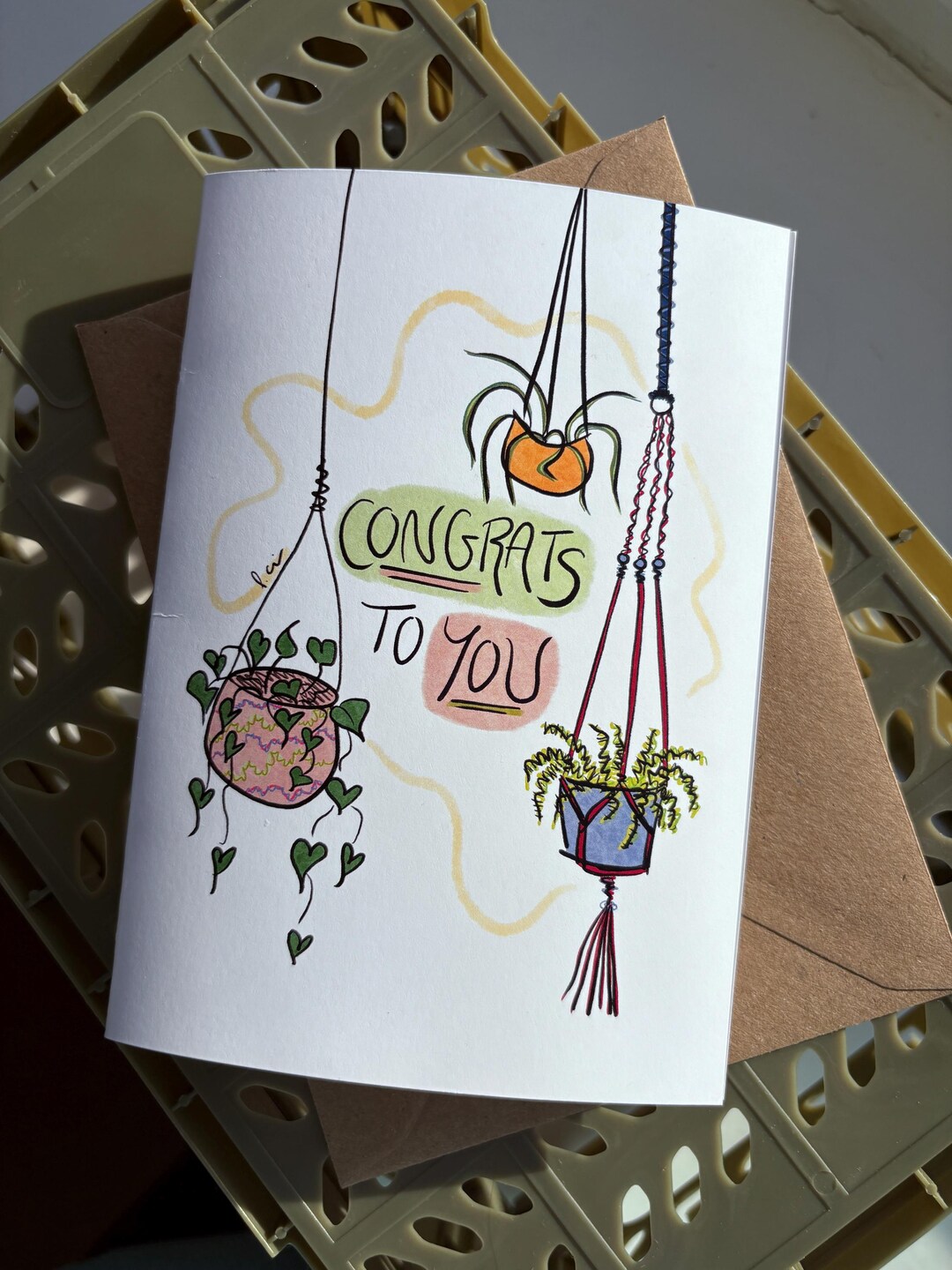 Congratulations Card | Congrats to You | Plants | Macrame | A6 - Etsy