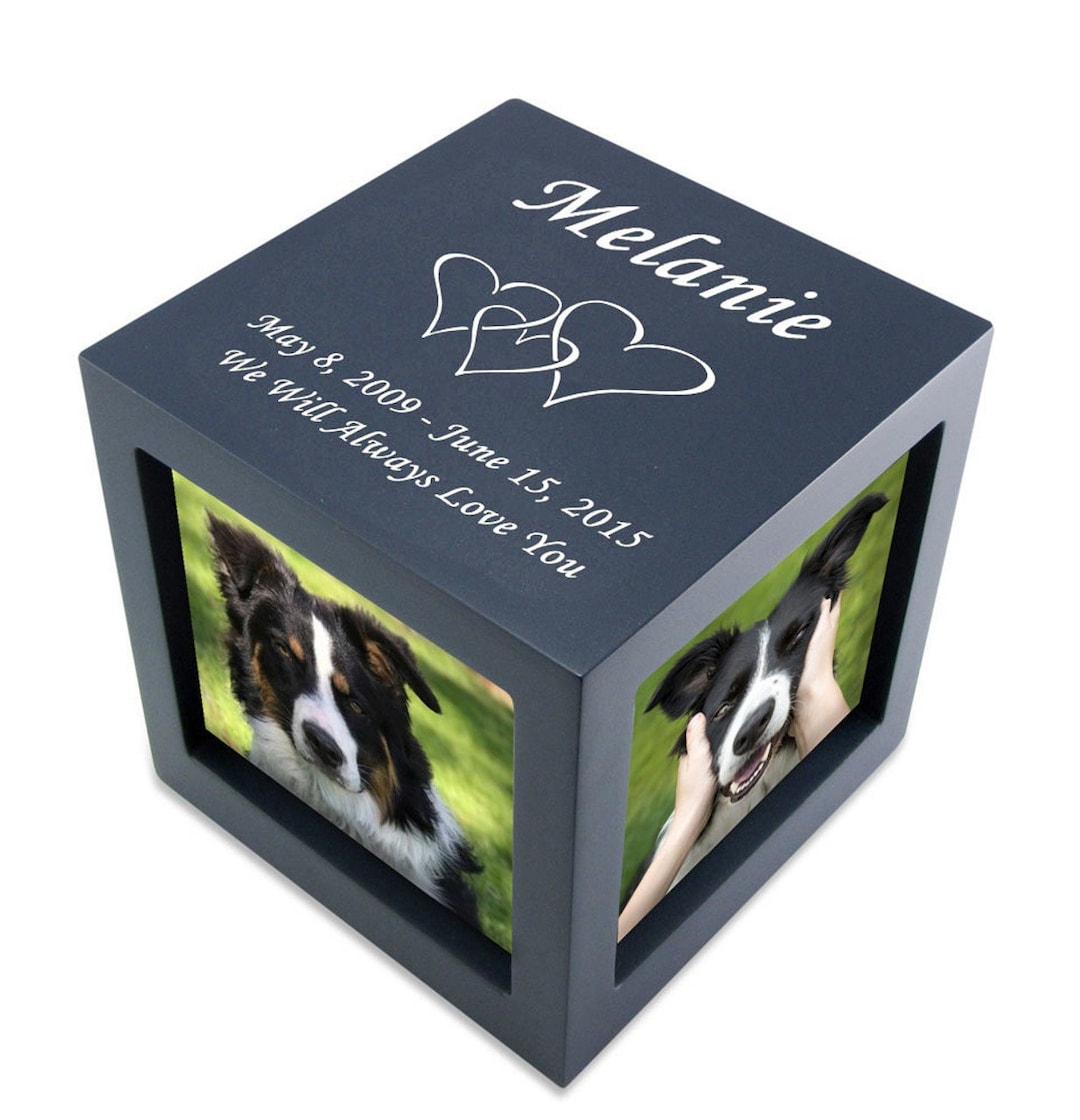 Navy Blue Rotating Photo Cube Pet Cremation Urn - 3 Sizes Available - Etsy