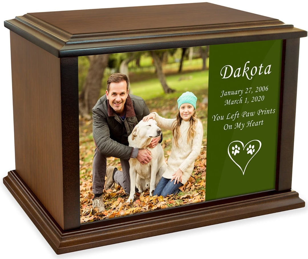 Personalized Custom Photo Pet Urn - Eternal Reflections Wood Cremation ...