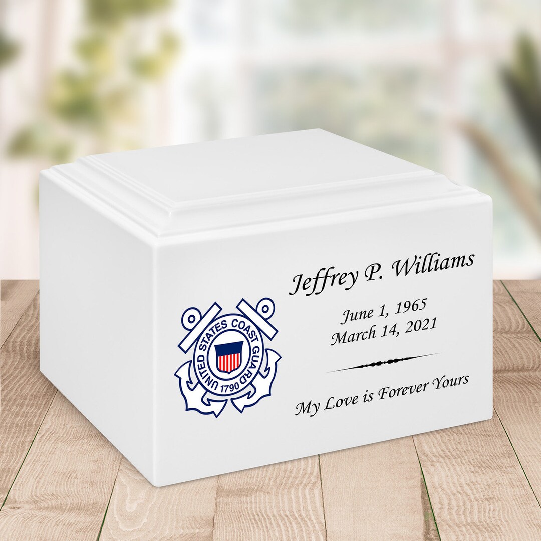 Coast Guard Color Emblem Stonewood Cremation Urn - Cultured Wood - Etsy