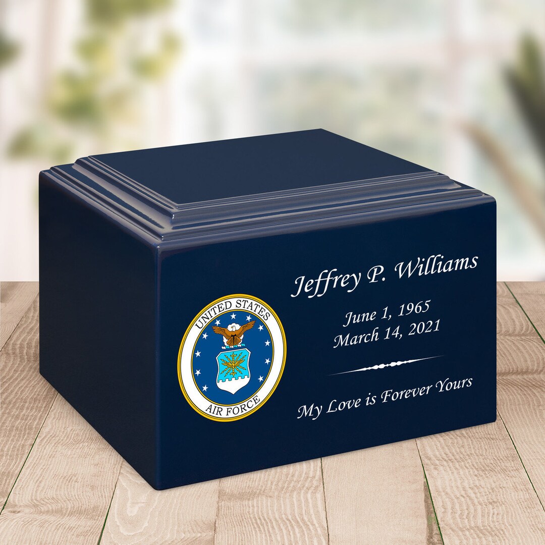 Air Force Color Emblem Stonewood Cremation Urn - Cultured Wood - Etsy