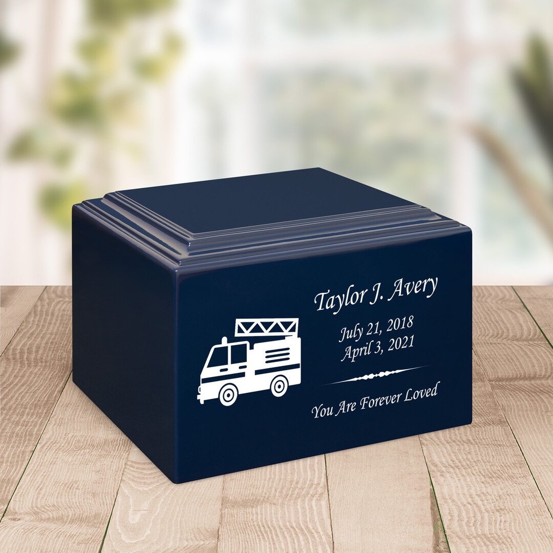 Fire Truck Baby Infant Child Stonewood Cremation Urn - Cultured Wood - Etsy