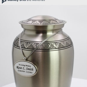 Personalized Solid Brass Hanging Oval Pendant for Cremation Urns That ...