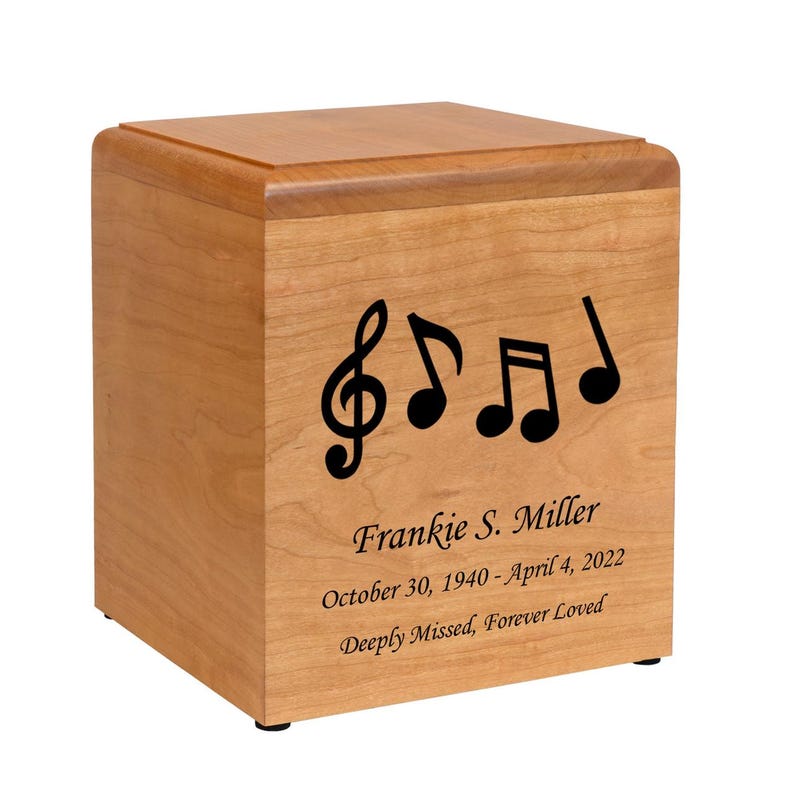 Music Notes Brunswick Solid Cherry Wood Cremation Urn - Etsy