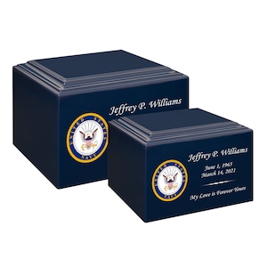 Navy Color Emblem Stonewood Cremation Urn Cultured Wood - Etsy