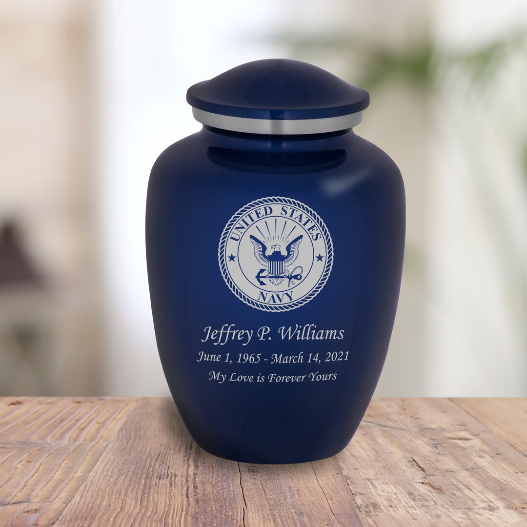 Navy Cremation Urn - Etsy