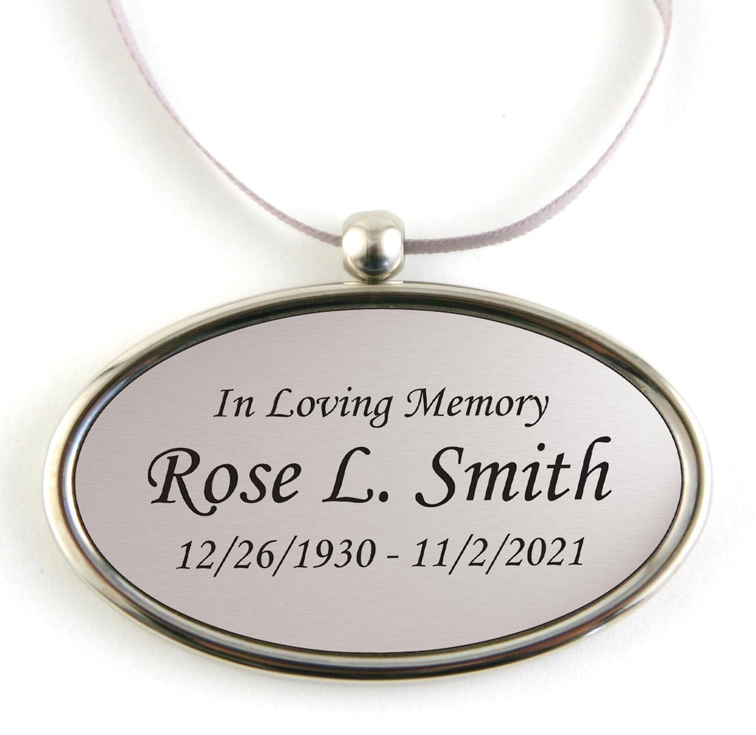 Personalized Solid Brass Hanging Oval Pendant for Cremation Urns That ...