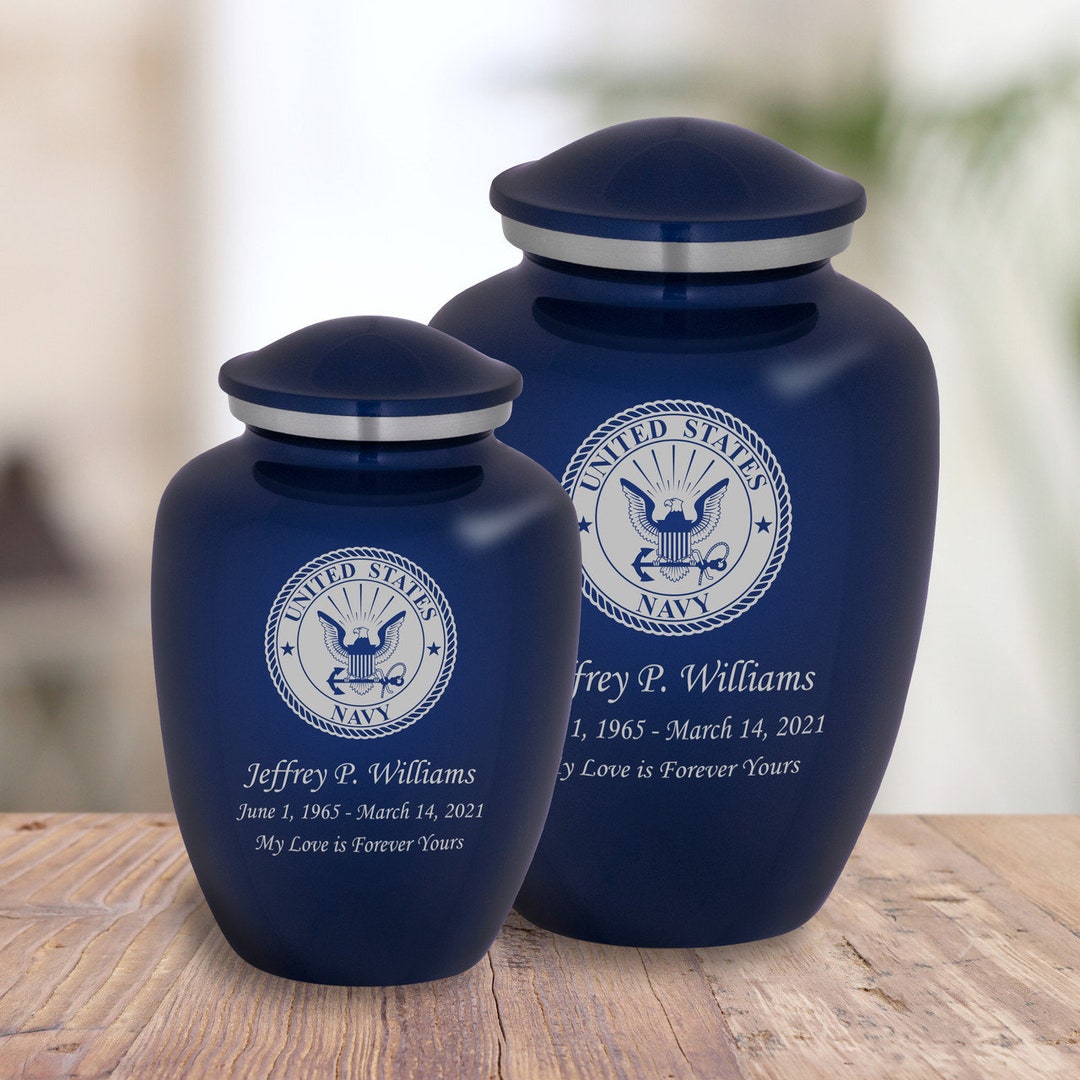 Navy Cremation Urn - Etsy