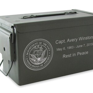 U.S. Military Veteran Cremation Urn Ammo Can - Patriotic Urn for Adult ...