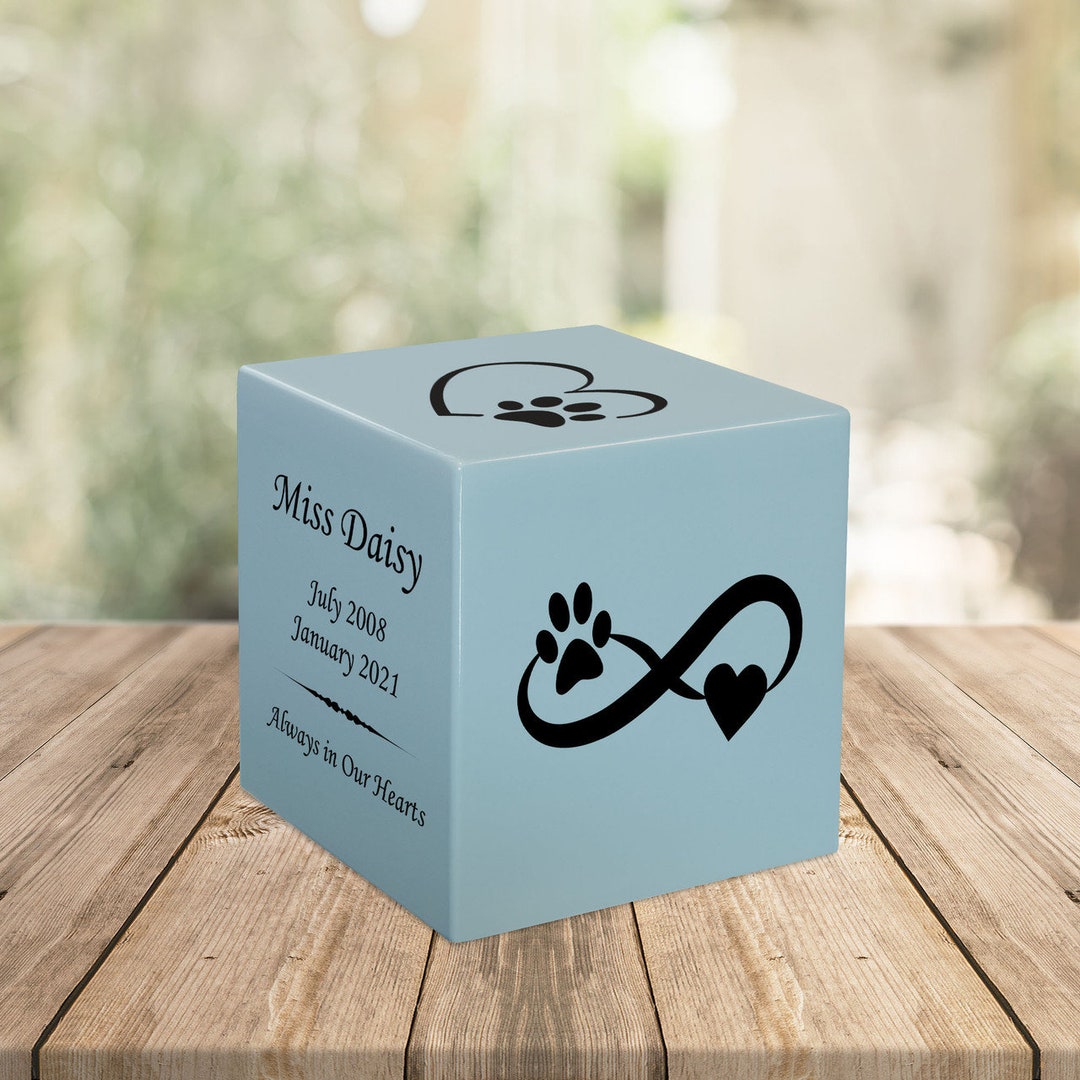 Infinity Paw Stonewood Cube Pet Cremation Urn - Cultured Wood - Etsy