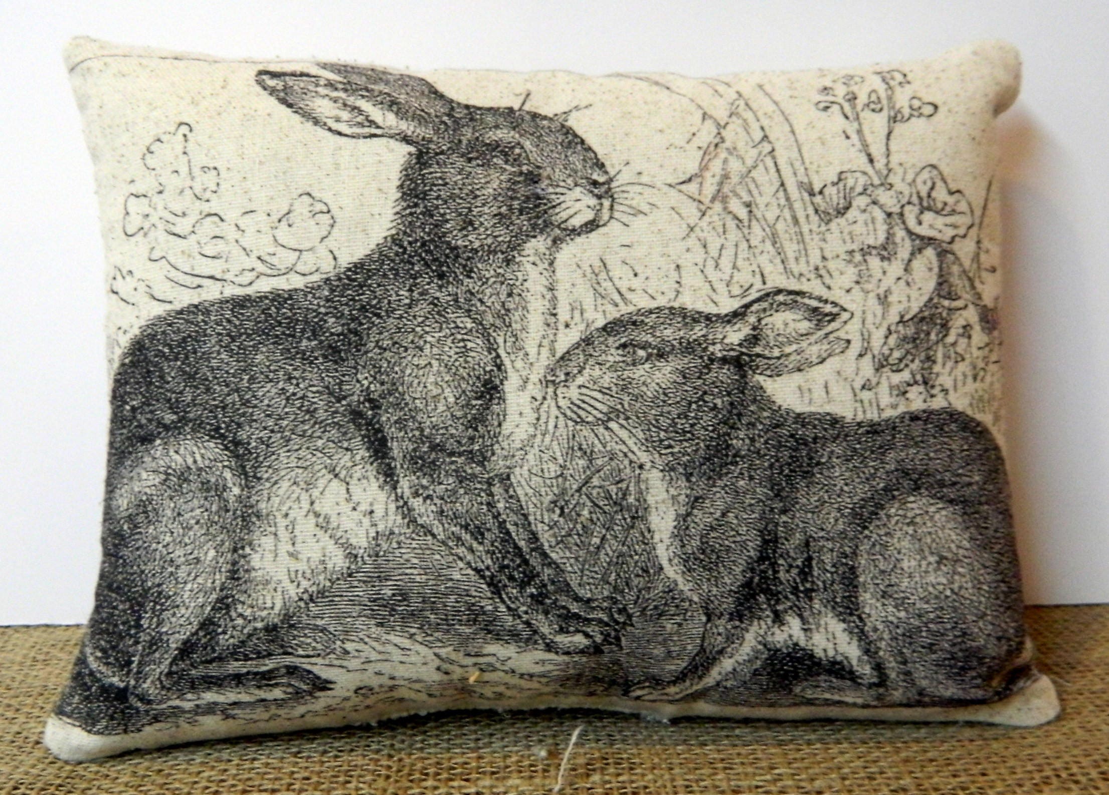 Bunny Rabbit Pillow Handmade Pillow Rabbit Lover Gift - Etsy