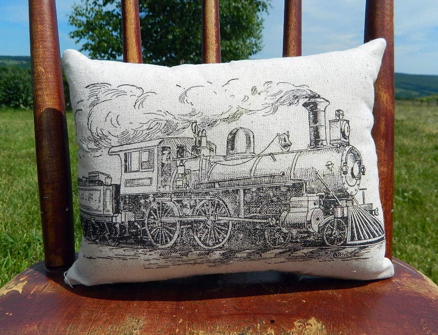 Train Pillow Locomotive Pillow Railroad Decor Train Decor | Etsy