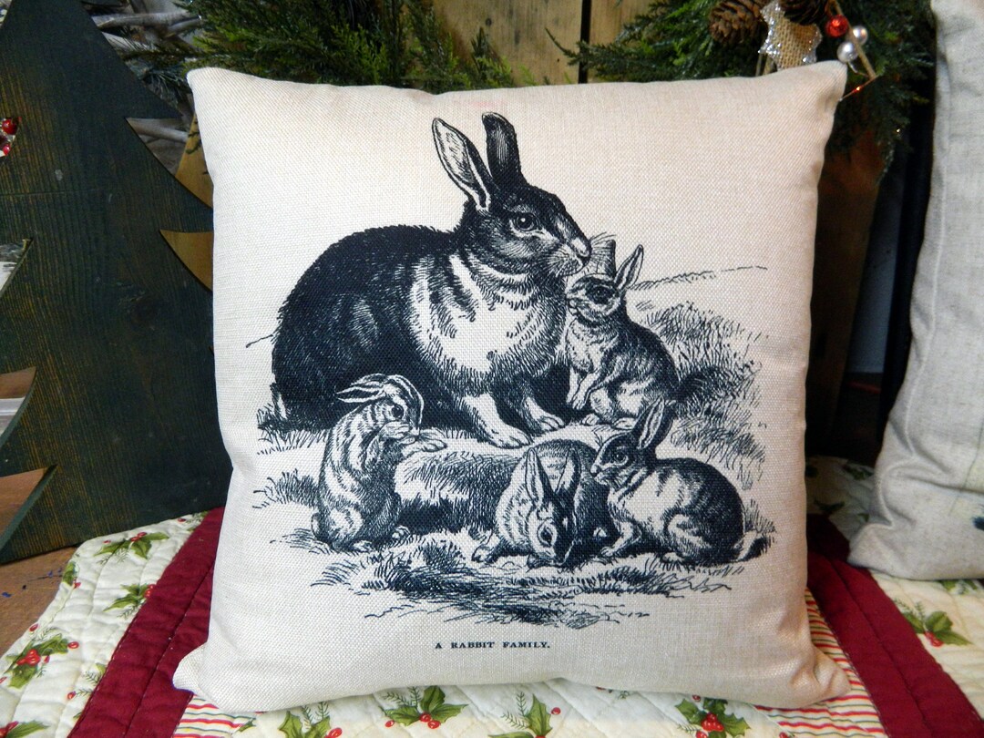 Bunny Rabbit Pillow Handmade Pillow - Rabbit Lover Gift - Rabbit Decor ...