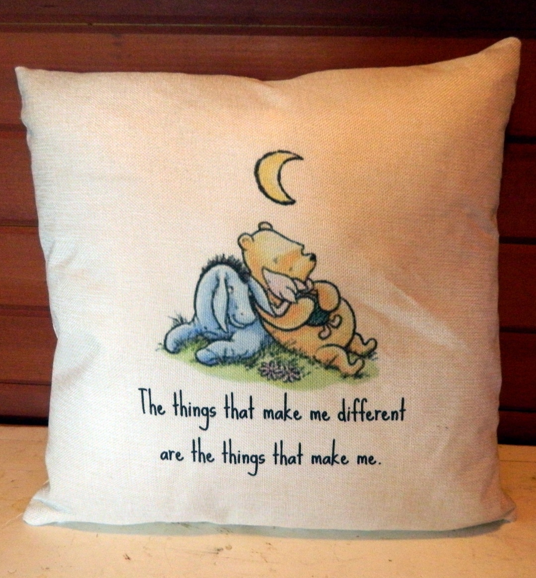 Winnie the Pooh Pillow – Rustic Cotton Nursery Decor - Etsy