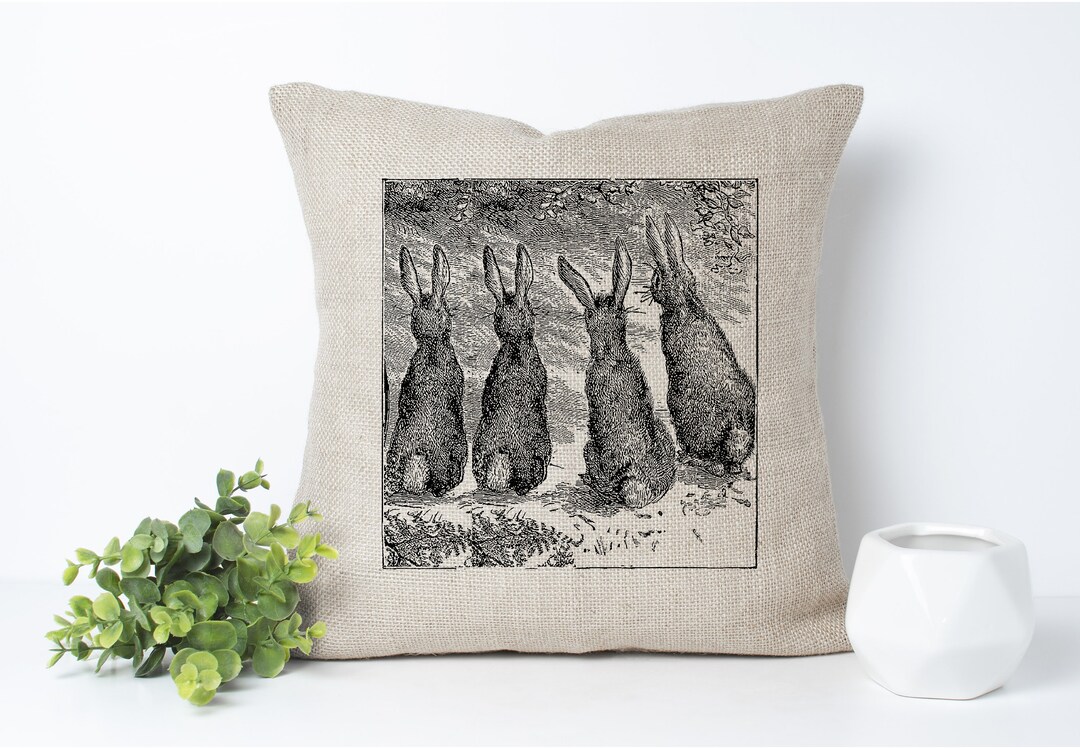 Rabbits Pillow - Handmade Pillow - Rabbit Lover Gift - Rabbit Decor ...