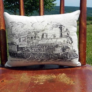 Train Pillow, Locomotive Pillow, Railroad Decor, Train Decor, Train ...