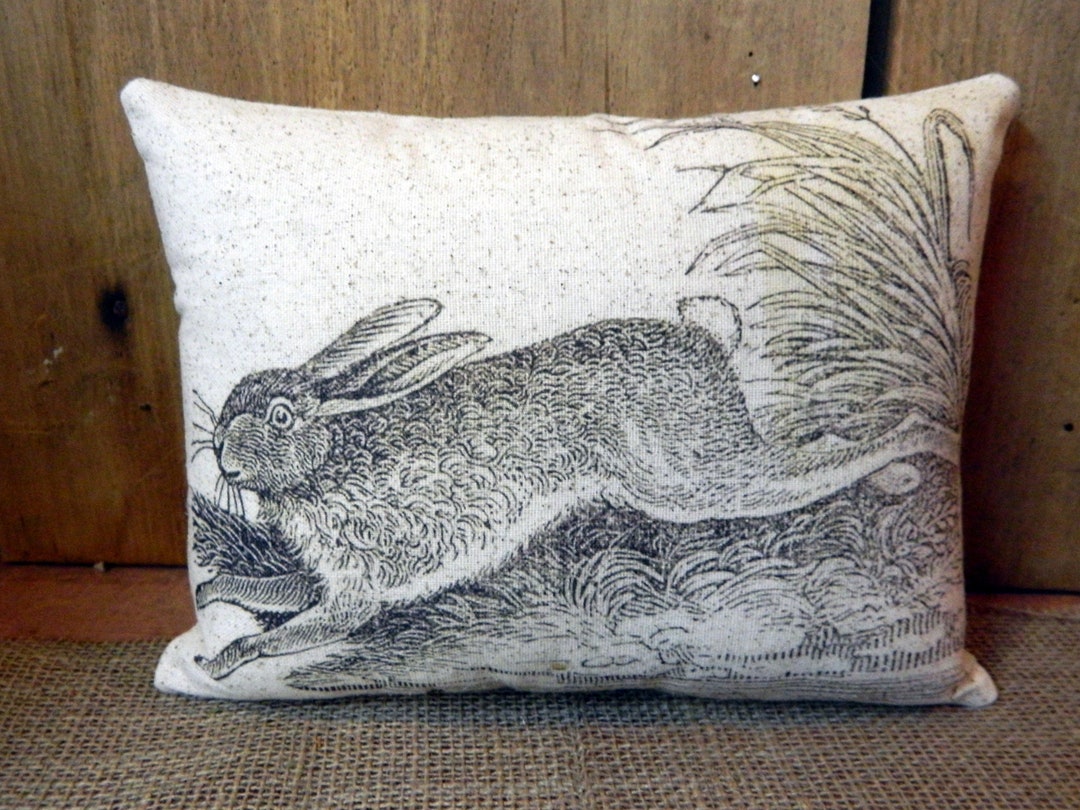 Bunny Rabbit Pillow Handmade Pillow - Rabbit Lover Gift - Rabbit Decor ...