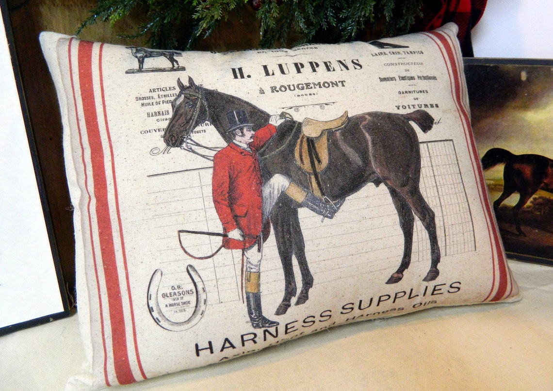 Farmhouse Horse and Rider Pillow - Farmhouse Cotton Pillow - Etsy