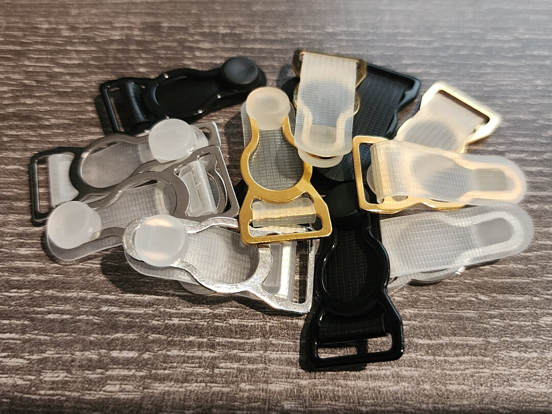 Metal Garter Belt Buckles - 10 Pack - With Silicone Tabs - 12mm (1/2 ...
