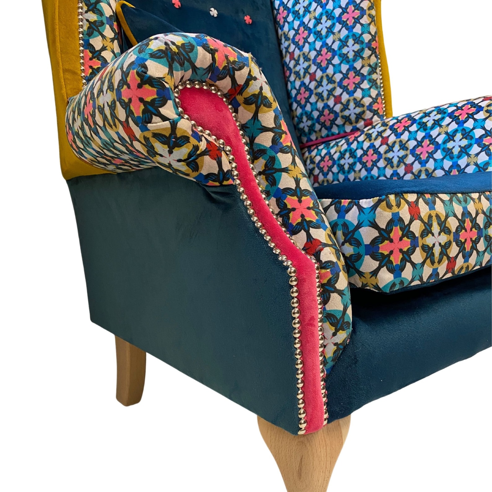 RIO Signature Wingback Armchair in Chorus Patternistas Print - Etsy