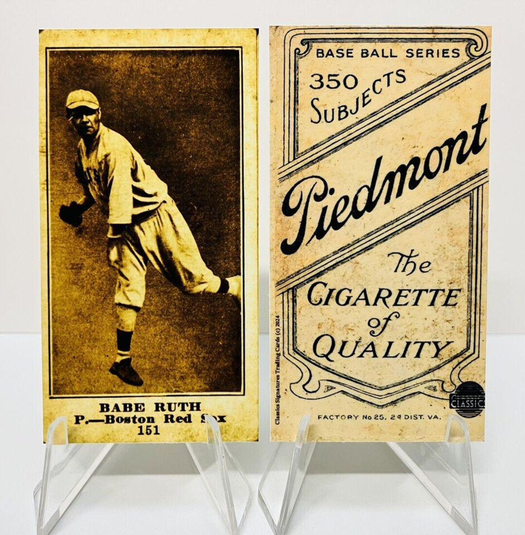 BABE RUTH Rookie T206 1916 Double-sided Baseball Card PIEDMONT 350 ...