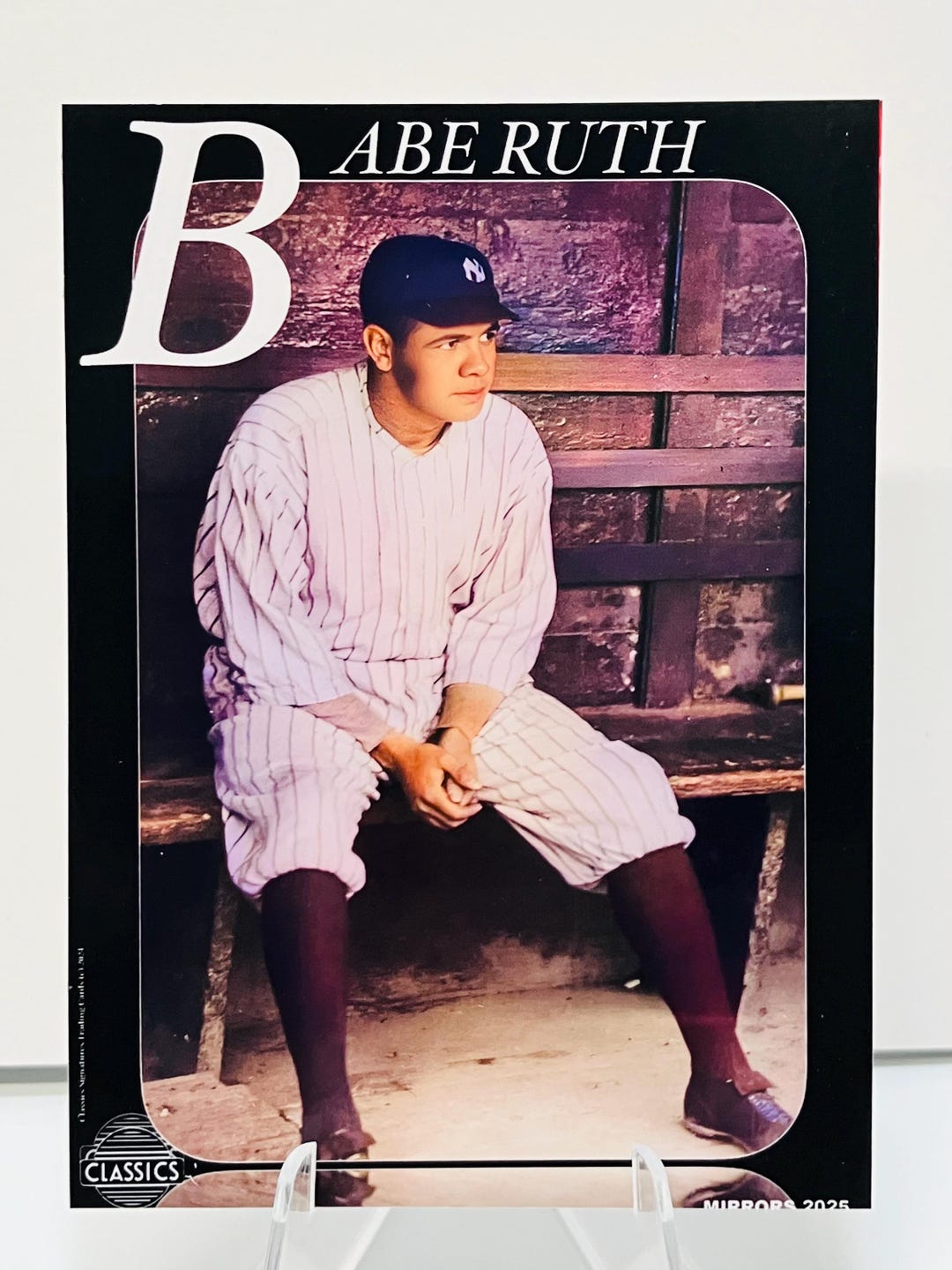 BABE RUTH COLORIZED Double-sided Baseball Trading Card Reprint Replica ...