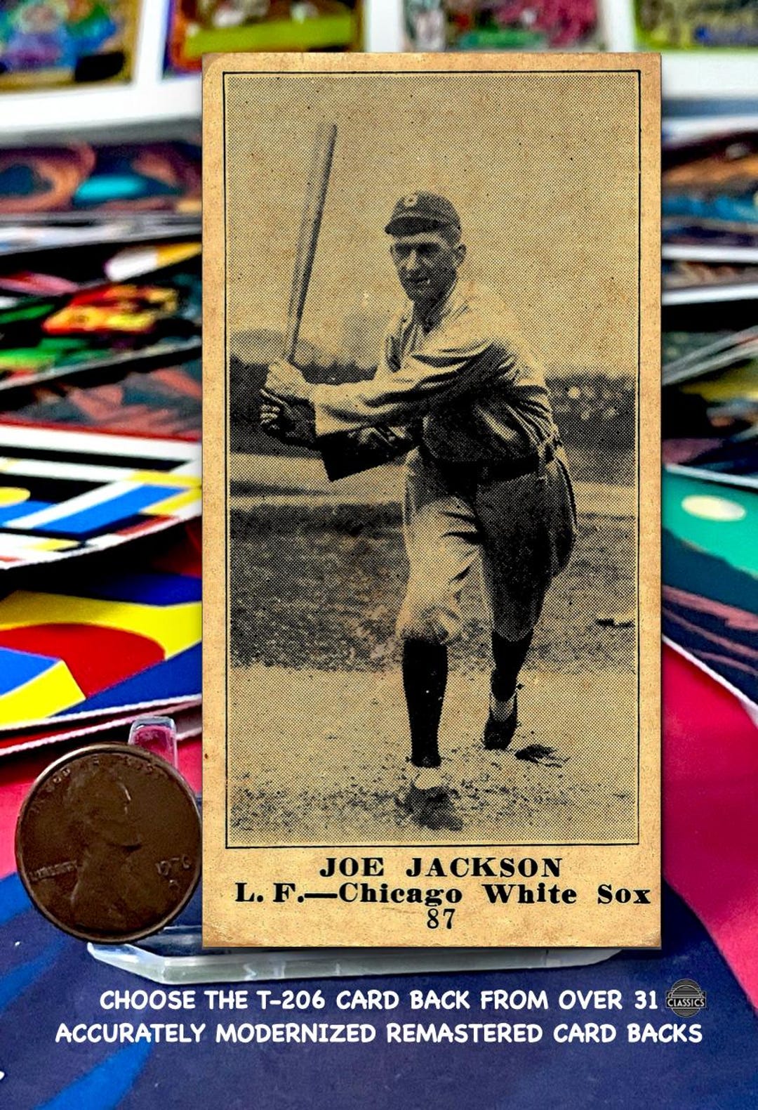 Shoeless Joe Jackson Rookie Reprint T-206 T-87 | CHOOSE CARD BACK From ...