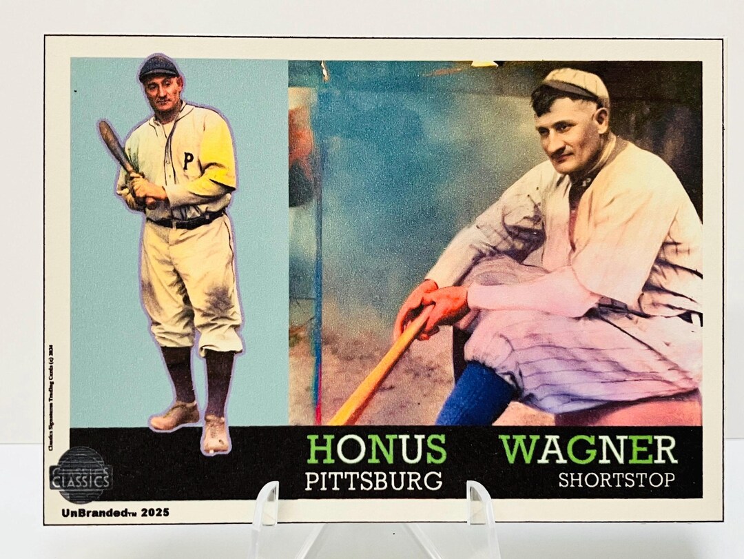 HONUS WAGNER COLORIZED | Photo Reprint Baseball Trading Card | Blue ...