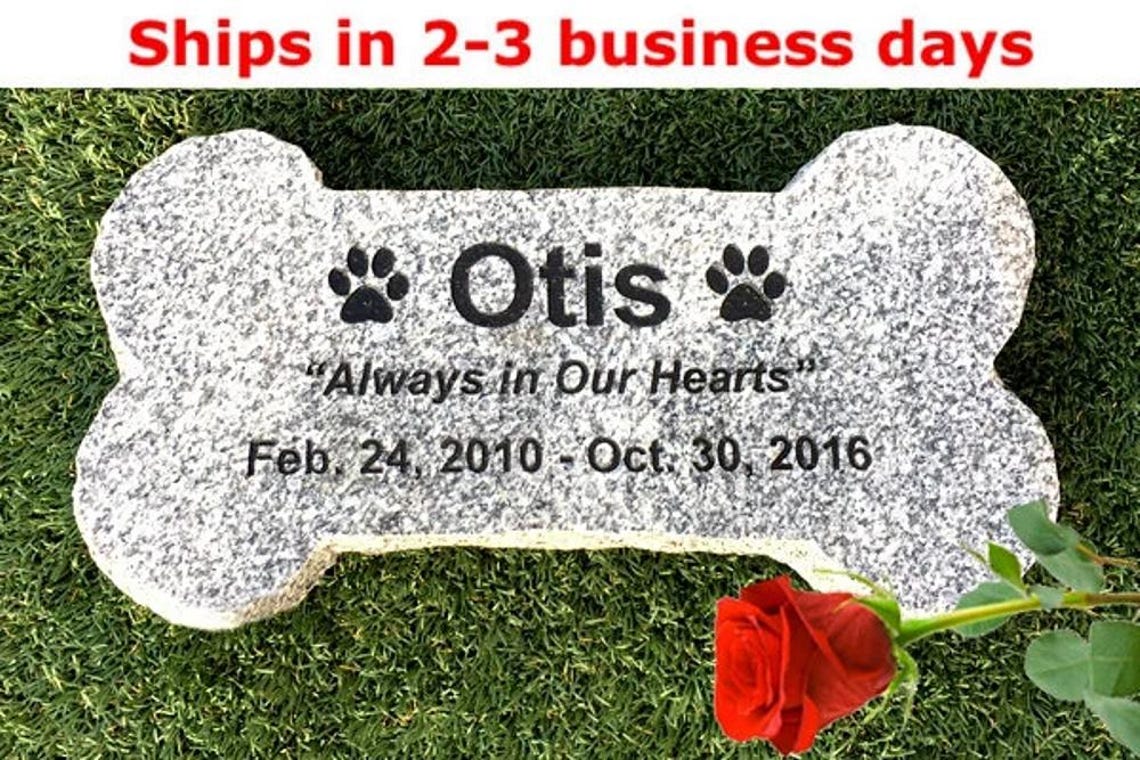 Pet Engraved Granite Memorial Stone, Dog Bone Grave Marker 14 X7 X 2 - Etsy