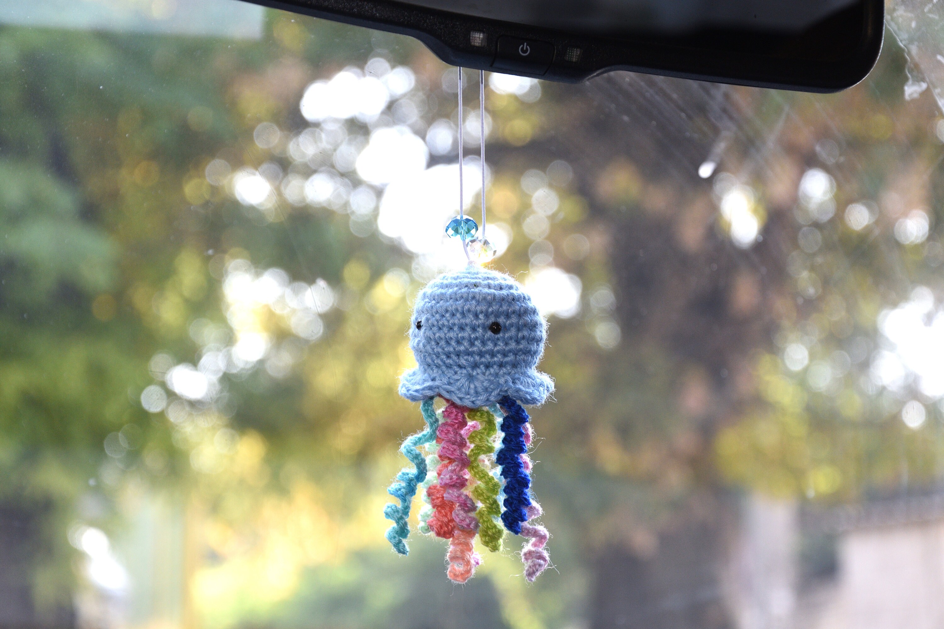 Car rear view mirror Jellyfish Car hanging charm Rearview car | Etsy
