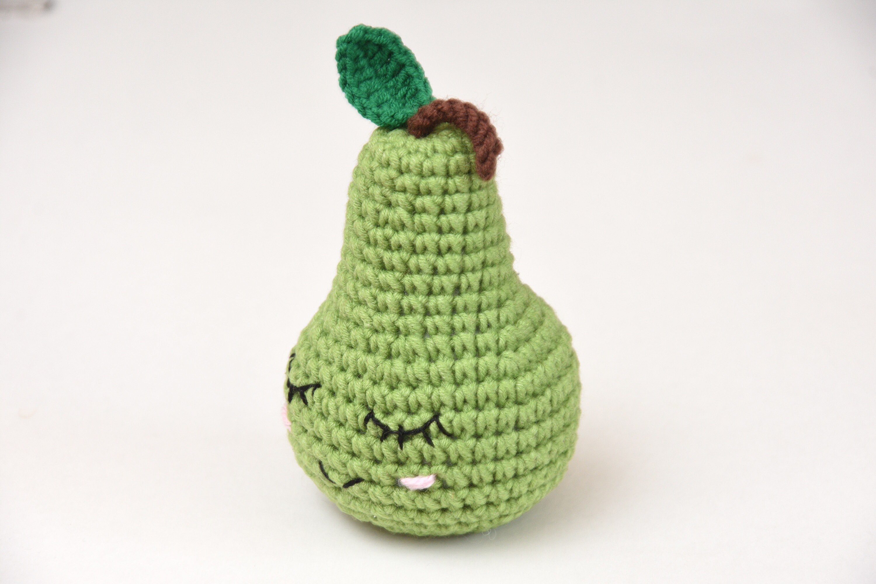 Crochet Pear Toy Stuff Toy Play Food Crochet Fruit With Face Smiling ...