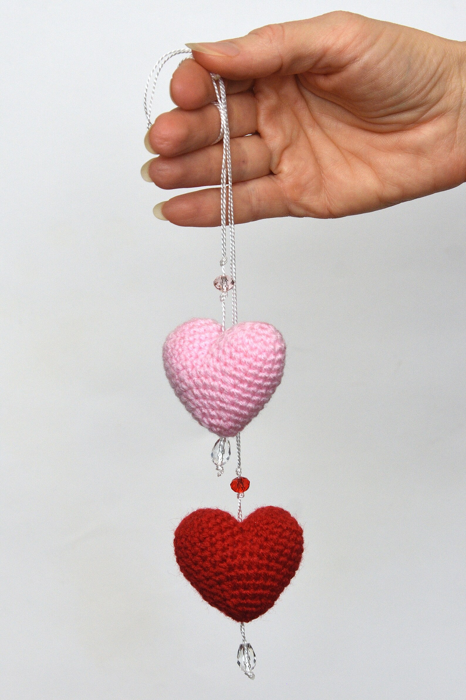 Car rear view mirror crochet heart Car hanging charm Rearview | Etsy