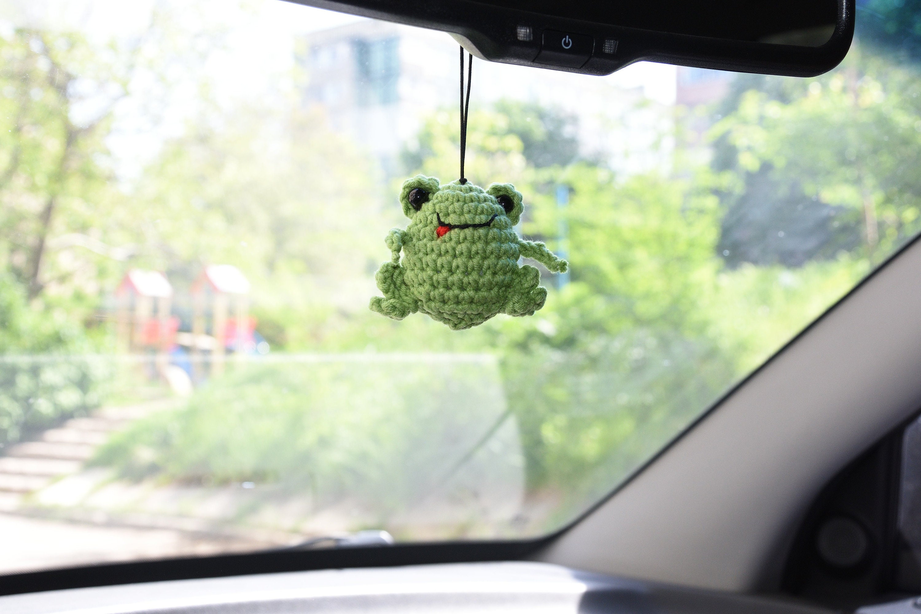 Car rear view mirror Tiny frog Car hanging charm Rearview car | Etsy