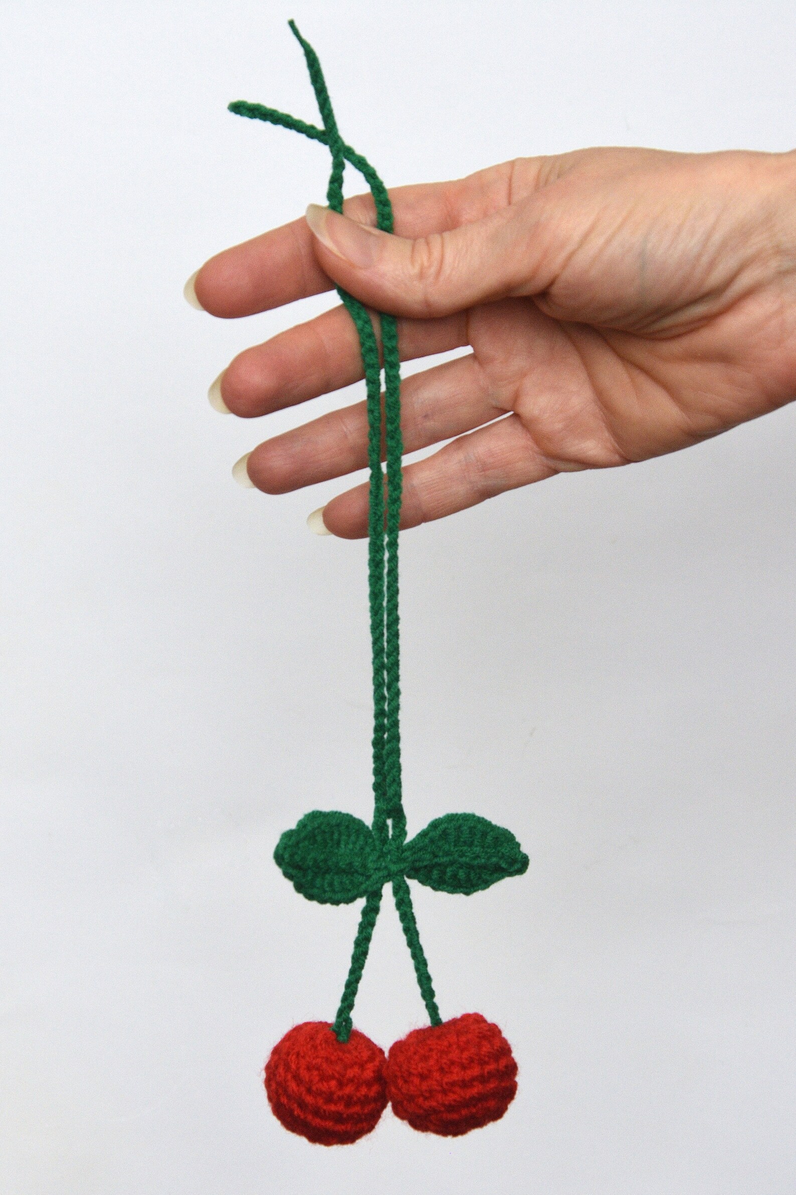 Crochet Cherry Toy Car Rear View Mirror Amigurumi Car Hanging | Etsy