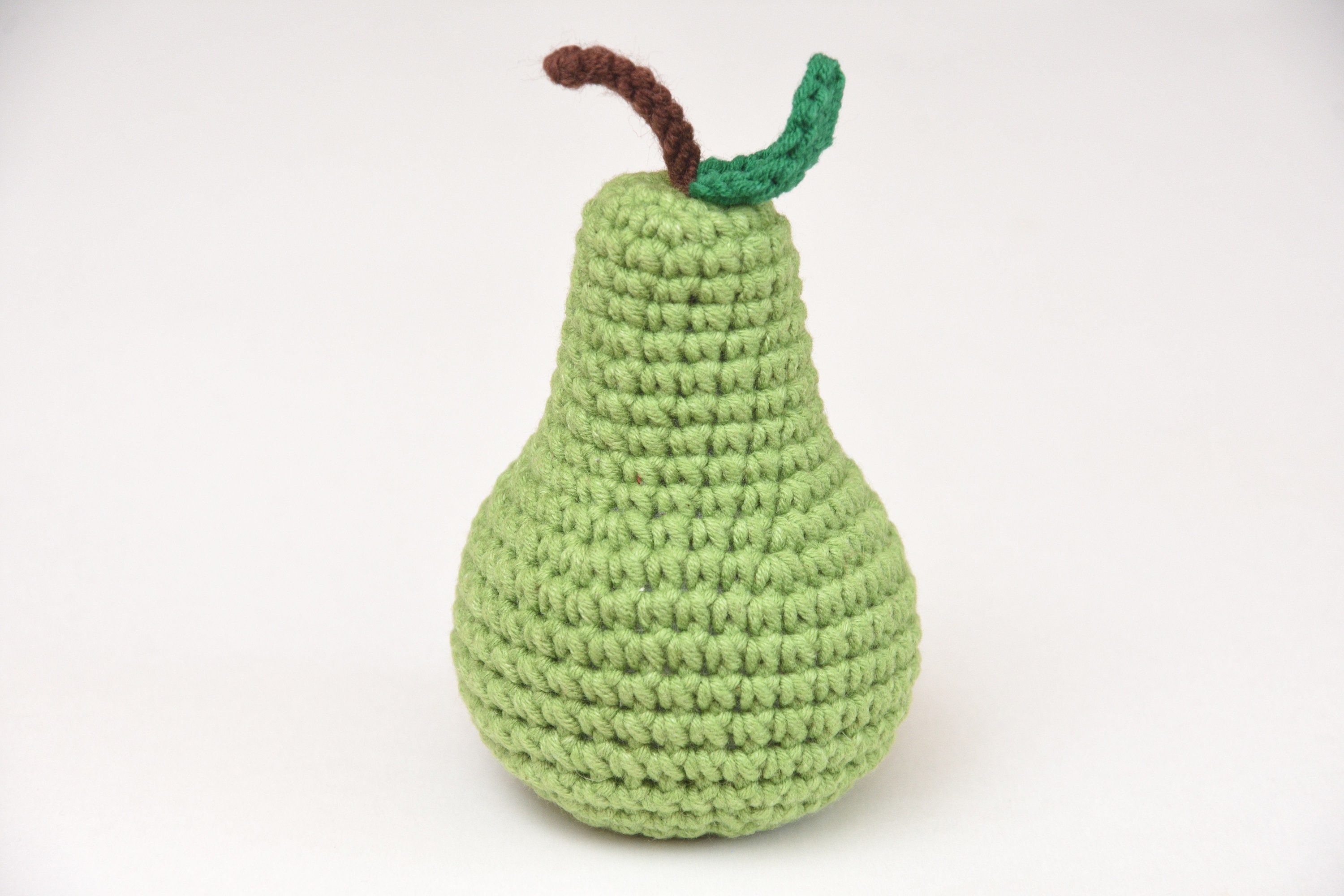 Crochet Pear Toy Stuff Toy Play Food Crochet Fruit With Face Smiling ...
