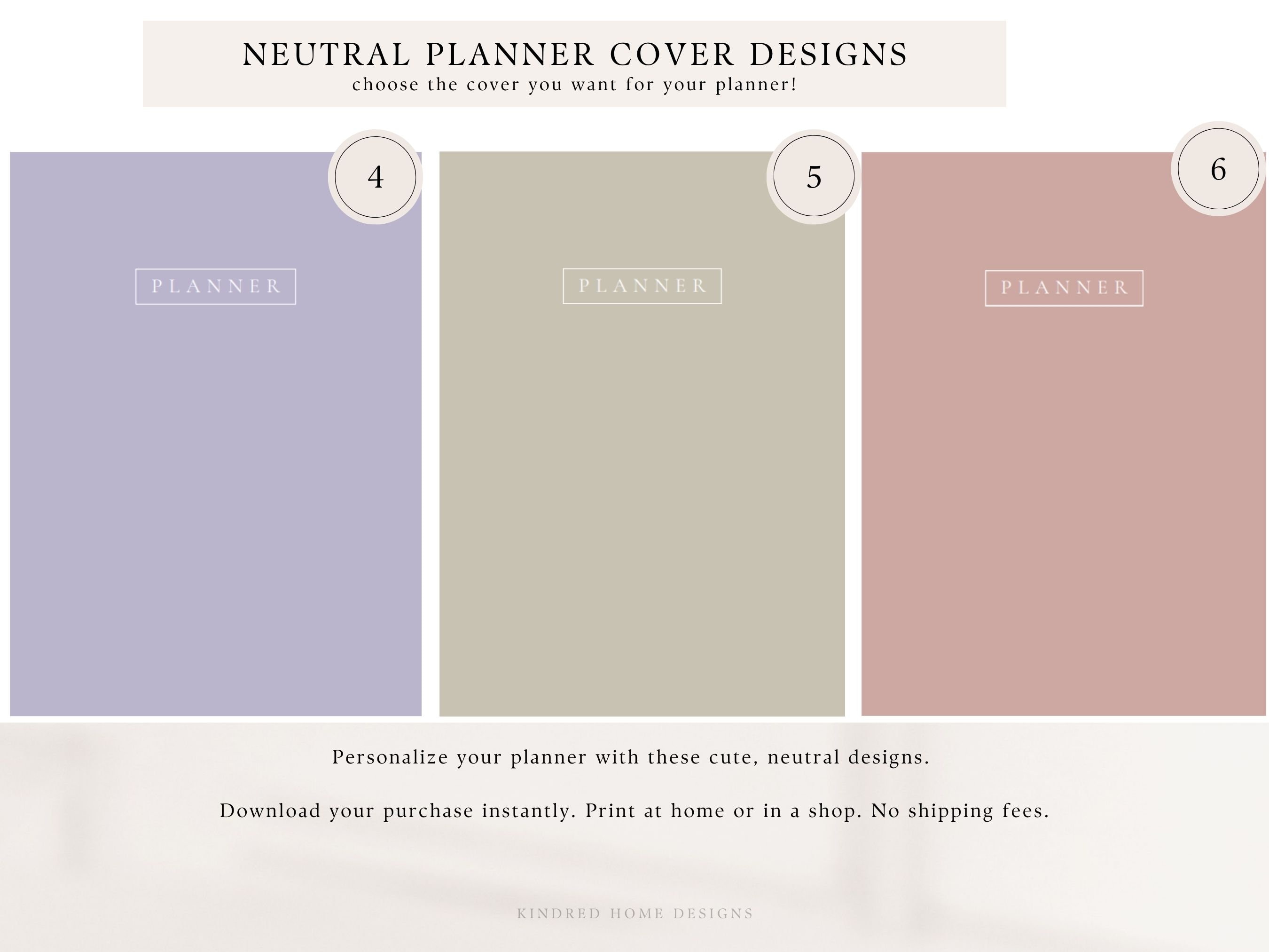 Planner Cover Art Neutral Bundle Instant PDF Download, Create Your Own ...