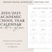 Printable Academic School Year Calendar Bundle, 2023, 2024, 2025, Year ...