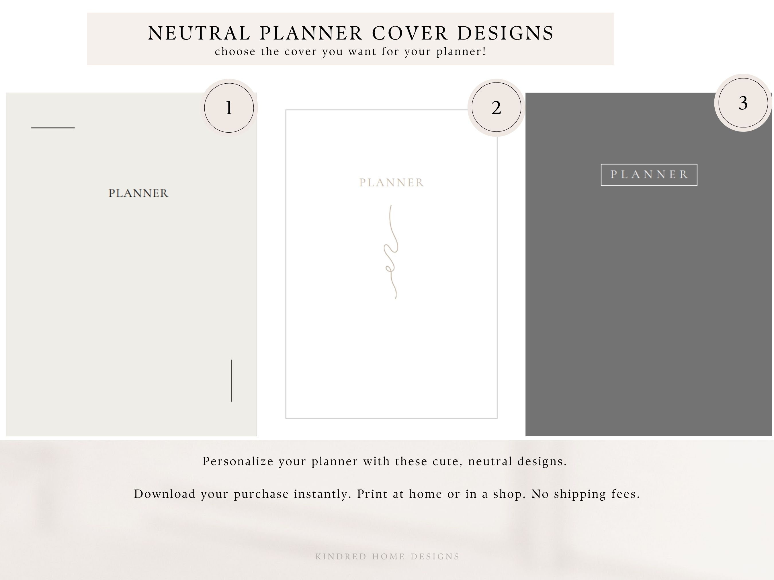 Planner Cover Art Neutral Bundle Instant PDF Download, Create Your Own ...