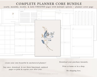 Complete Planner Bundle Instant Download, Undated, Year, Month, Week ...