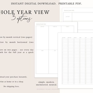 Complete Planner Bundle Instant Download, Undated, Year, Month, Week ...