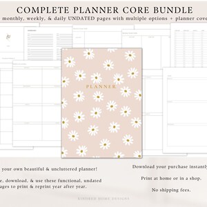 Complete Planner Bundle Instant Download, Undated, Year, Month, Week ...