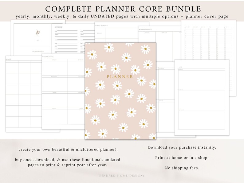 Complete Planner Bundle Instant Download, Undated, Year, Month, Week ...