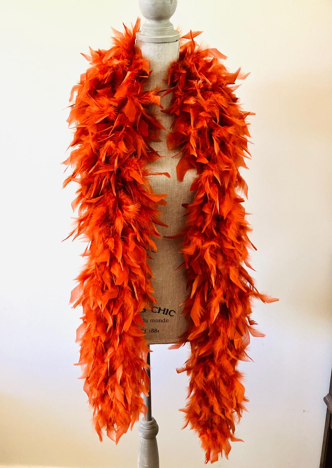 Feather Boa Full Size Natural Feather Boa, Orange Costume, Haloween - Etsy