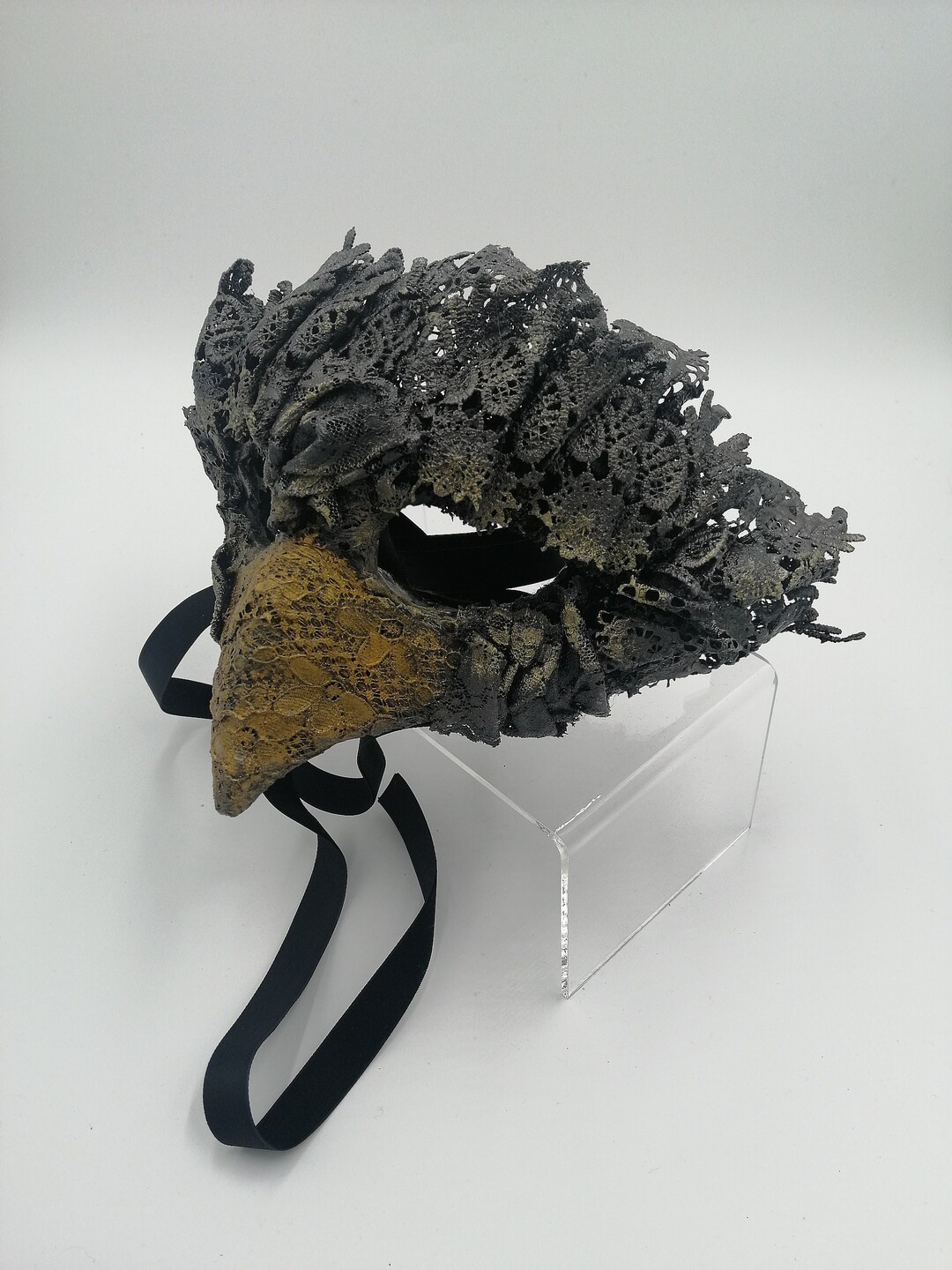 Crow Mask Bird Mask Grey Crow Mask Papier Mache Mixed Media Mask adult ...