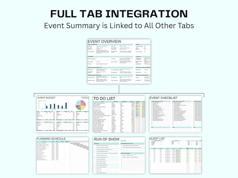 Event Planner Spreadsheet: Google Sheets Party, Wedding, Baby Shower ...