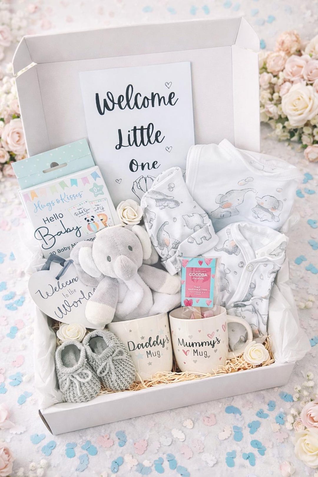 Baby Unisex Hamper Gift Set, New Parents Gift Set, New Baby Gift, Baby ...