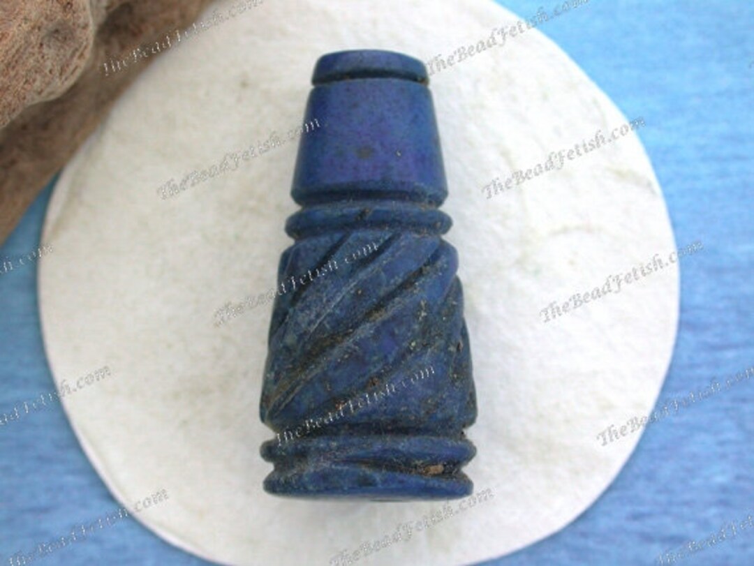 1 Vintage 1970's Hand Tooled Rough Cut Natural Undyed Tribal Lapis ...