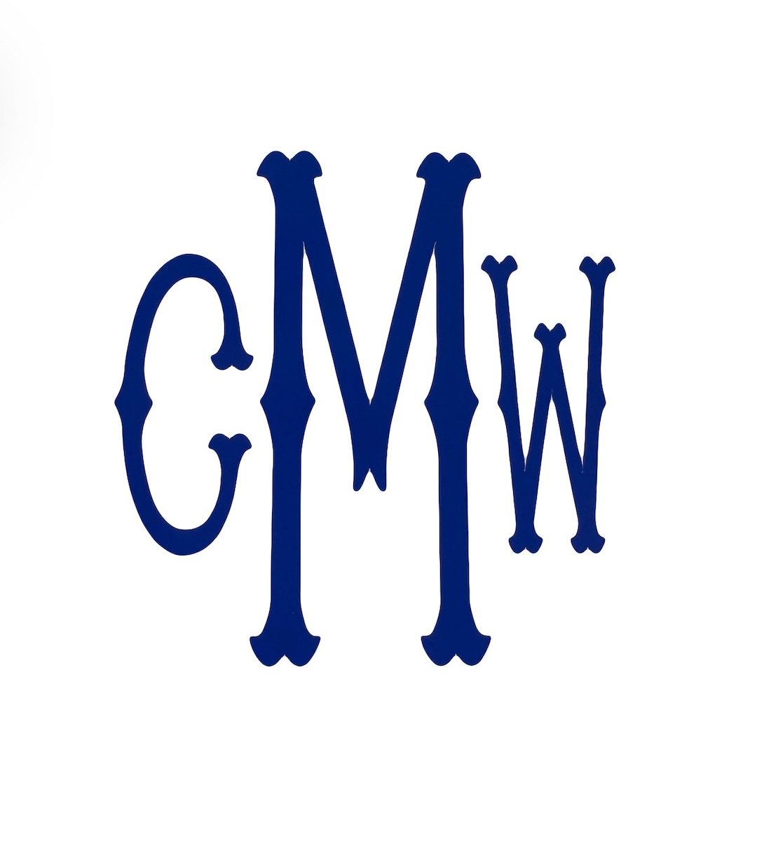 Fishtail Vinyl Monogram Vinyl Decal (up to 5”) - Etsy